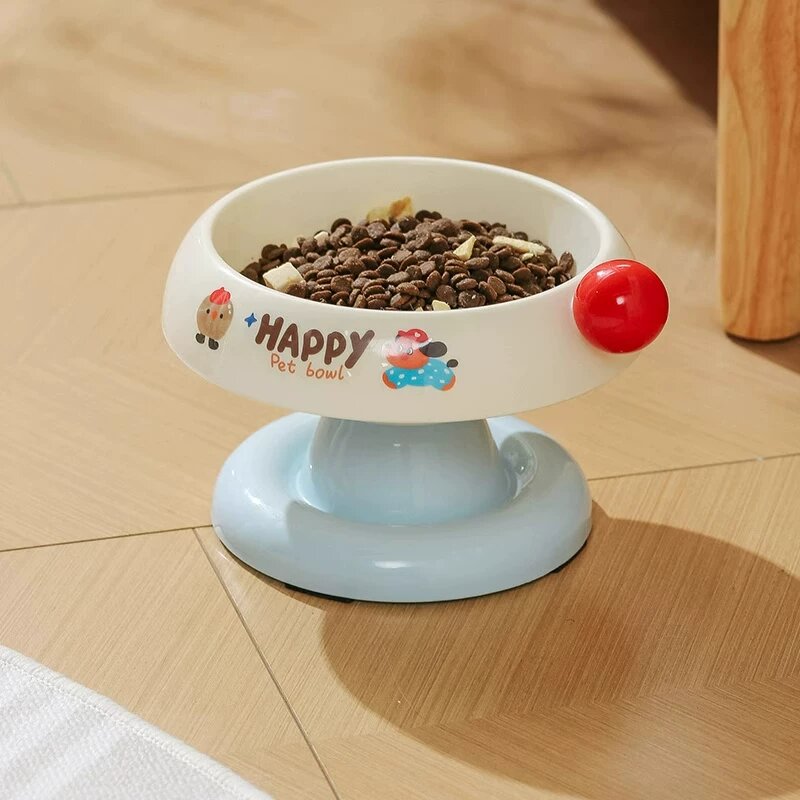 Миска для кошек Ice Cream с анти-опрокидывающейся подставкой, кремово-белый цвет - без нержавеющей стали