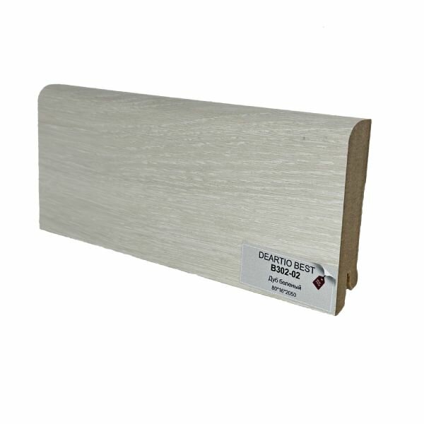Плинтус Напольный для Ремонта МДФ Deartio Best B302-02 Дуб Беленный В80хТ16хД2050 мм Deartio.