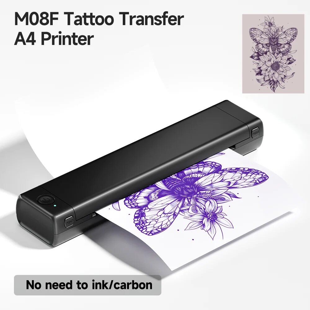 Портативный термопринтер Phomemo M08F A4 Black Printer
