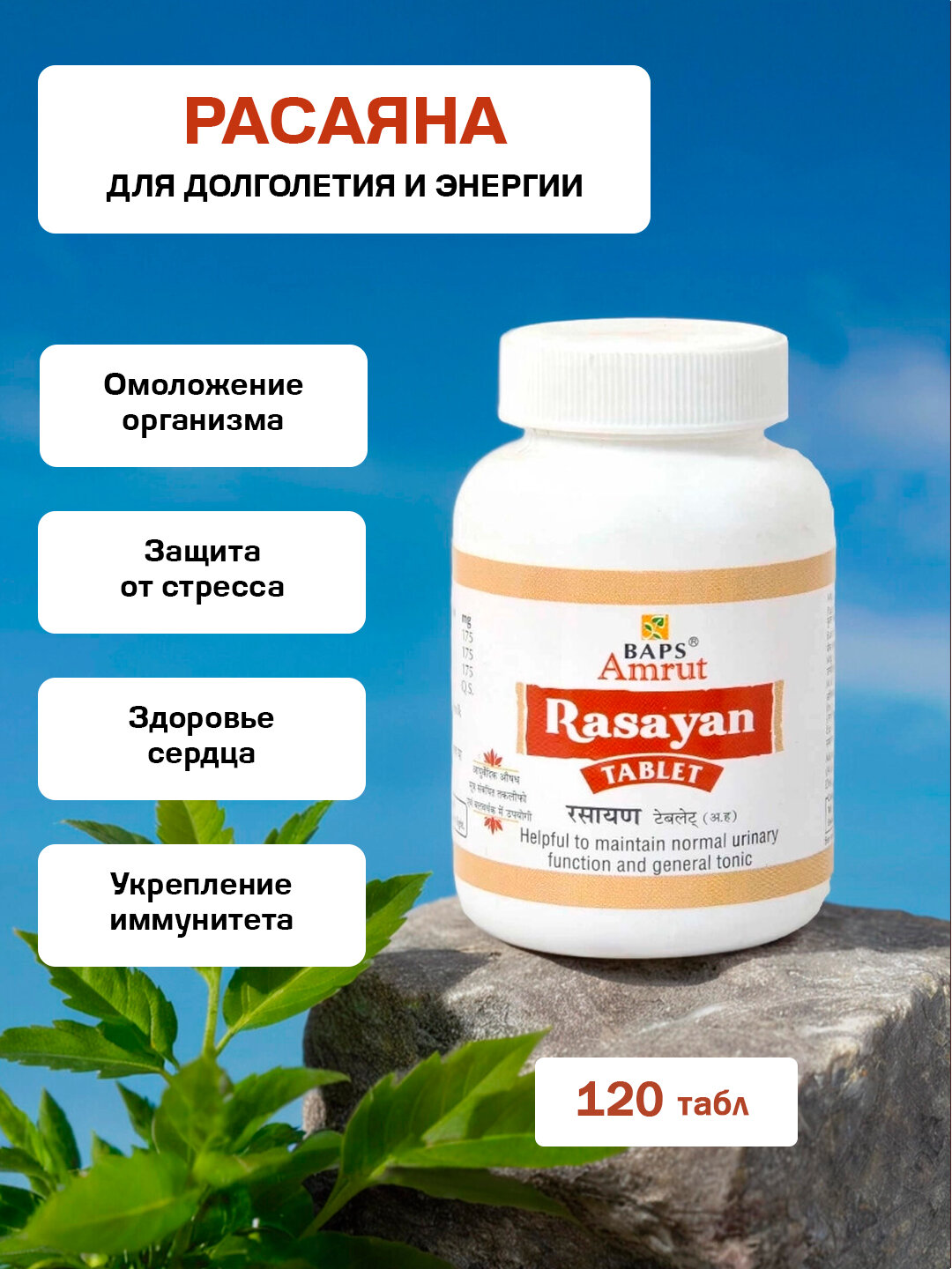 Расаяна Бапс Амрут / Rasayan Baps Amrut 120 табл