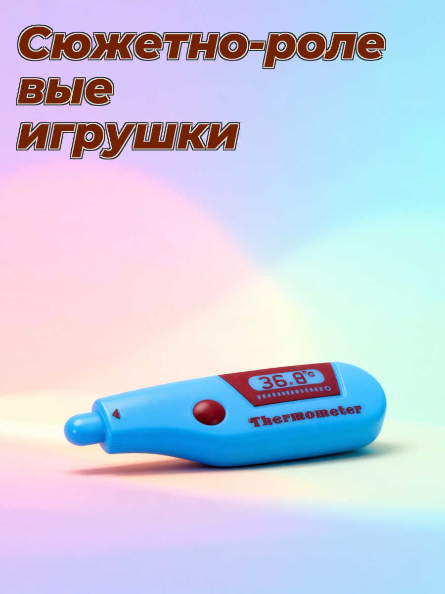 Игрушечный термометр доктора из пластика синего цвета, набор из 10 штук для детских игр