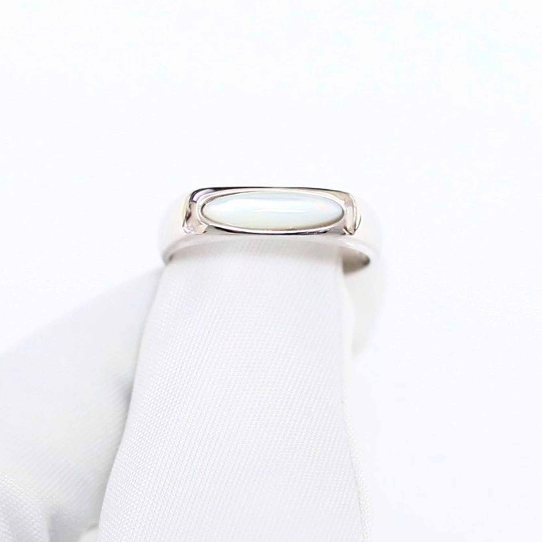 Кольцо, серебро, 925 проба, родирование, перламутр