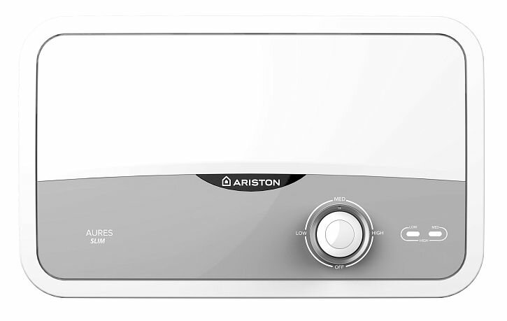 Водонагреватель проточный электрический Ariston AURES S 7.7 SH для душа, проточник электрический 7.7 кВт в квартиру и на дачу
