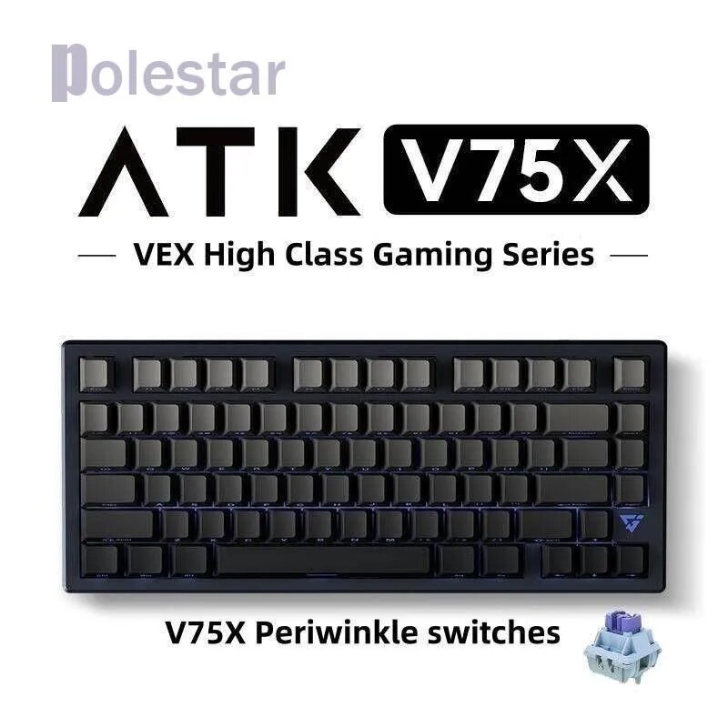 Беспроводная Полуалюминиевая механическая игровая клавиатура ATK VXE V75X/K с трехрежимной настройкой полной горячей замены клавиш, 75% Раскладка с 80 клавишами