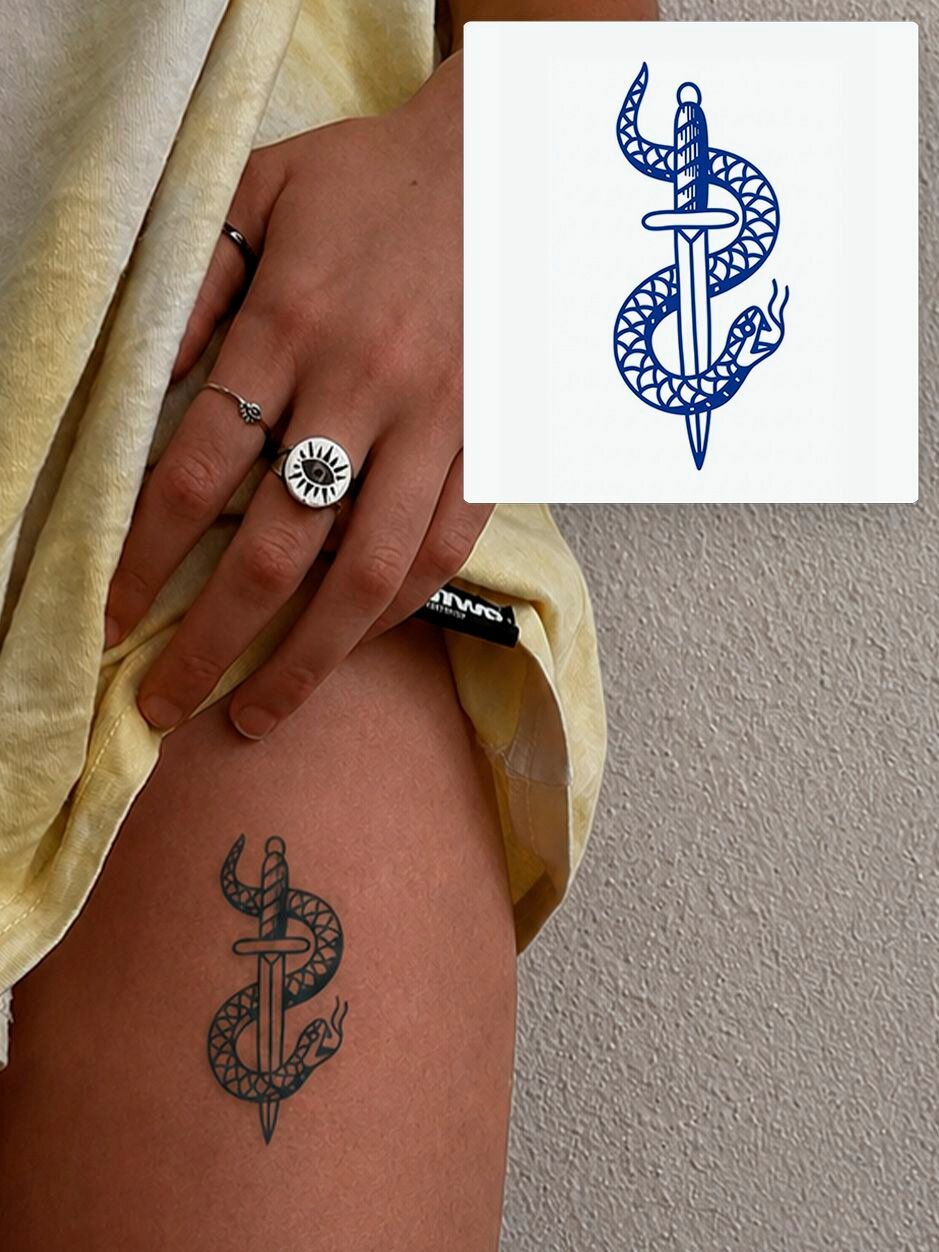 Tattoo'шки Временные тату без пленки (темнеют через 24 часа) 5*5см наклейки для тела темнеющие