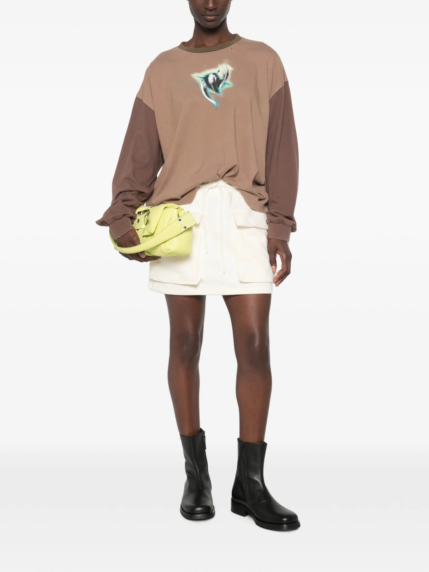 Юбка MSGM Drawstring mini skirt, размер 42 — фото 1