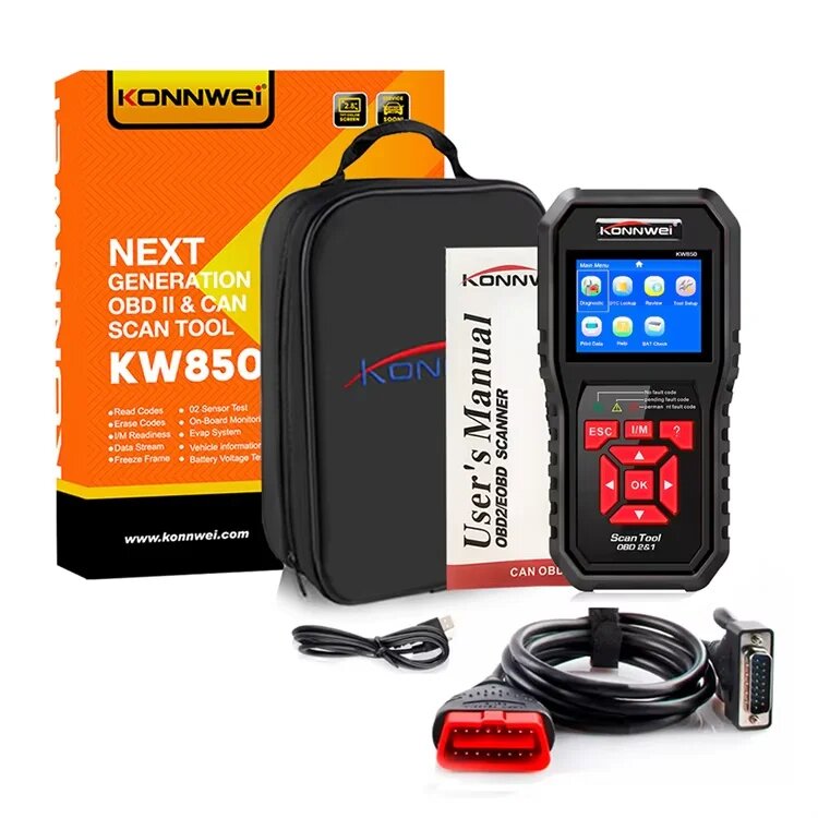 KONNWEI KW850 OBD2 сканер, черный