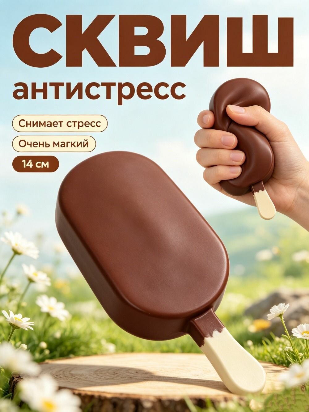Сквиш антистресс мороженое с ароматом ванили, милая игрушка для детей детская антистресс игрушка сквиш мороженое