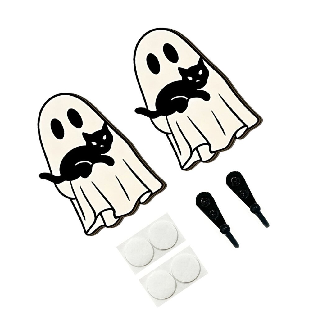 Два деревянных крючка ghost cat-SCM2990-3