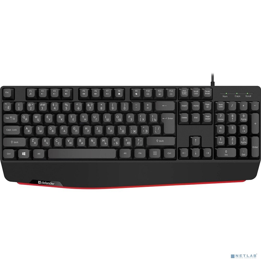 Defender Клавиатура Atom HB-546 RU, черный,104+FN,1.8м