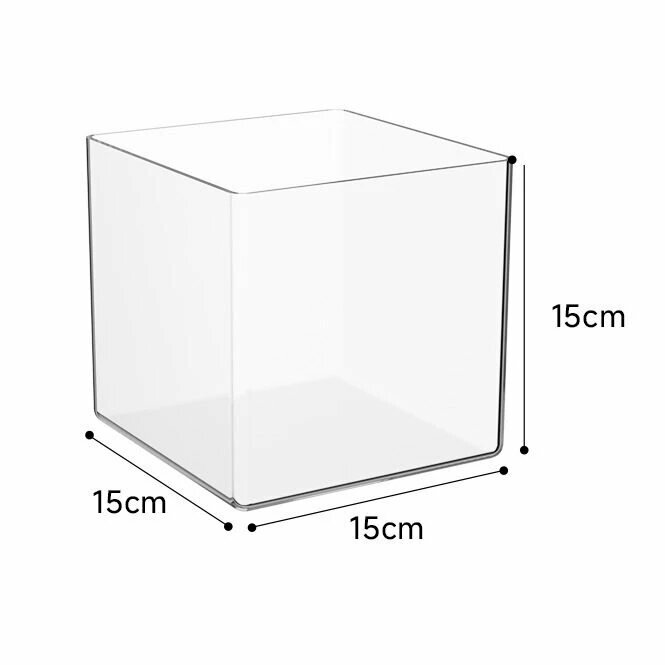 Квадратная одиночная миска для воды для кошек 15x15x15 см прозрачная, нескользящее дно для комфорта питья питомца