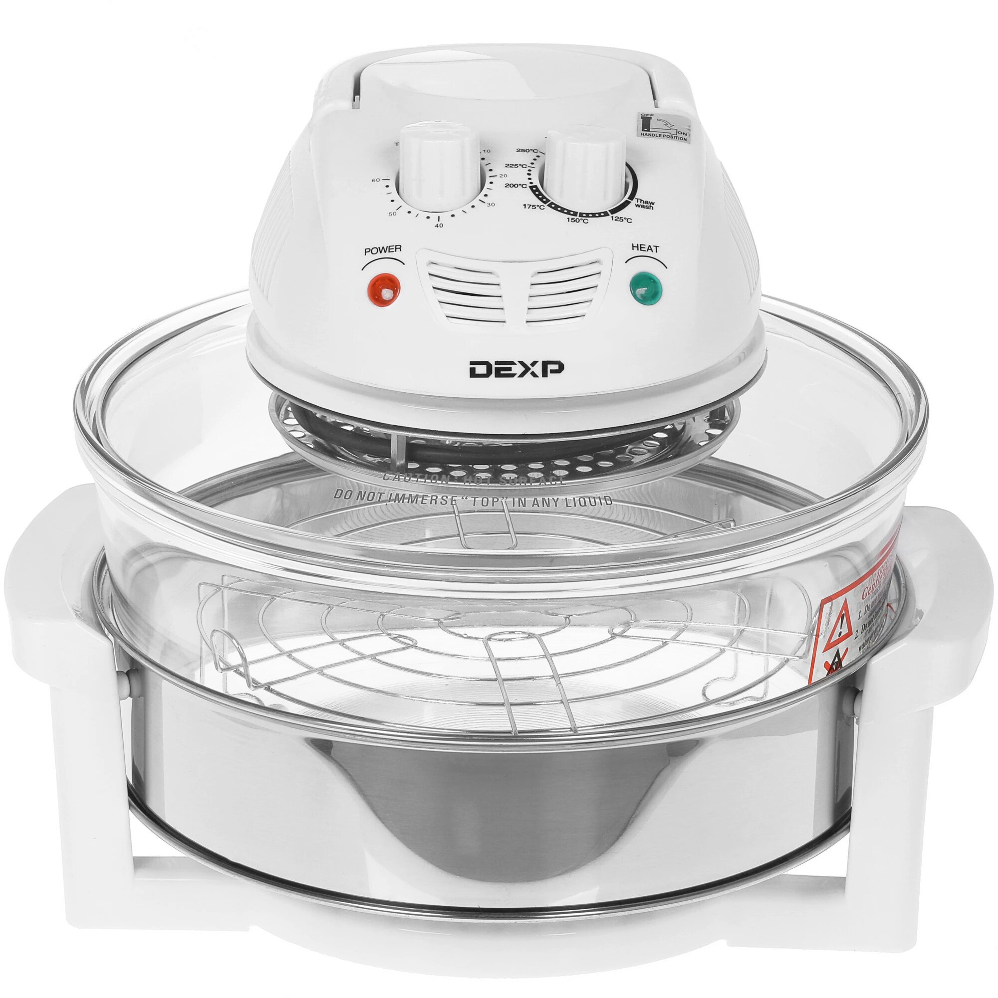 Аэрогриль DEXP AGR-1400, белого цвета, 1400 Вт, 17 литров, ТЭН