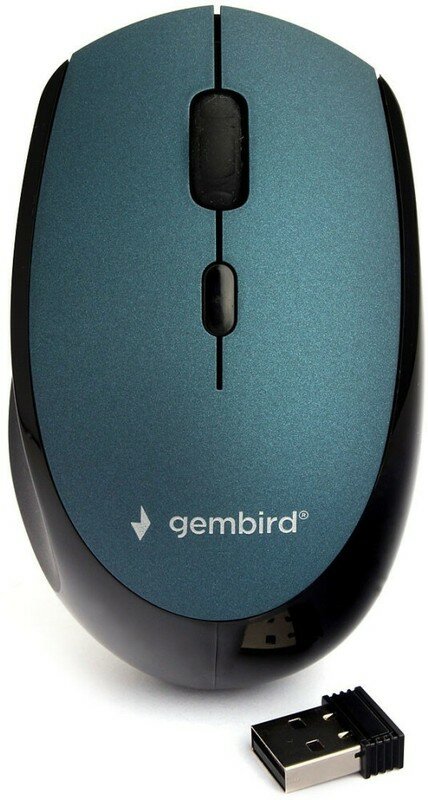Мышь беспроводная Gembird синий бесшумный клик 3кн.+колесо 2400DPI 2,4ГГц (MUSW-354-B)