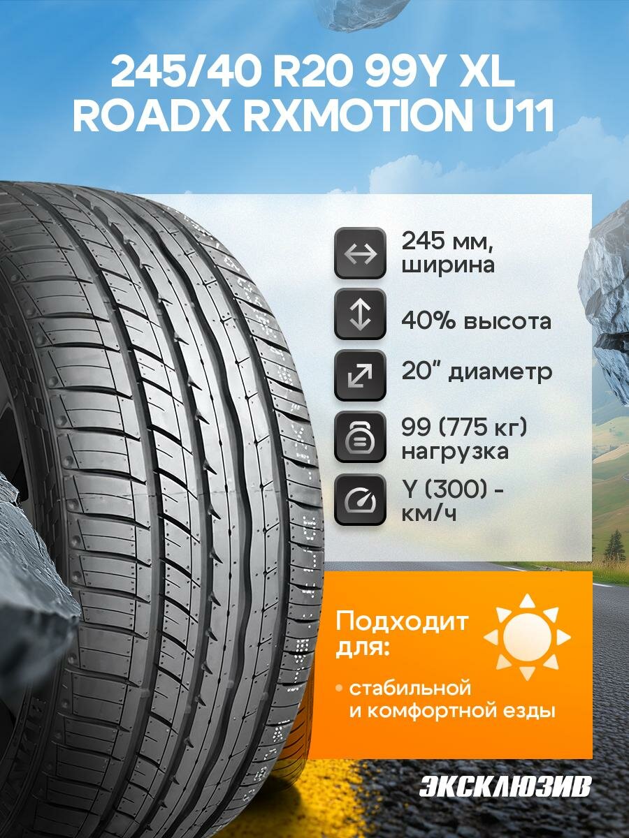 Летняя шина ROADX RXMOTION U11 245/40 R20 99Y RunFlat ZR XL