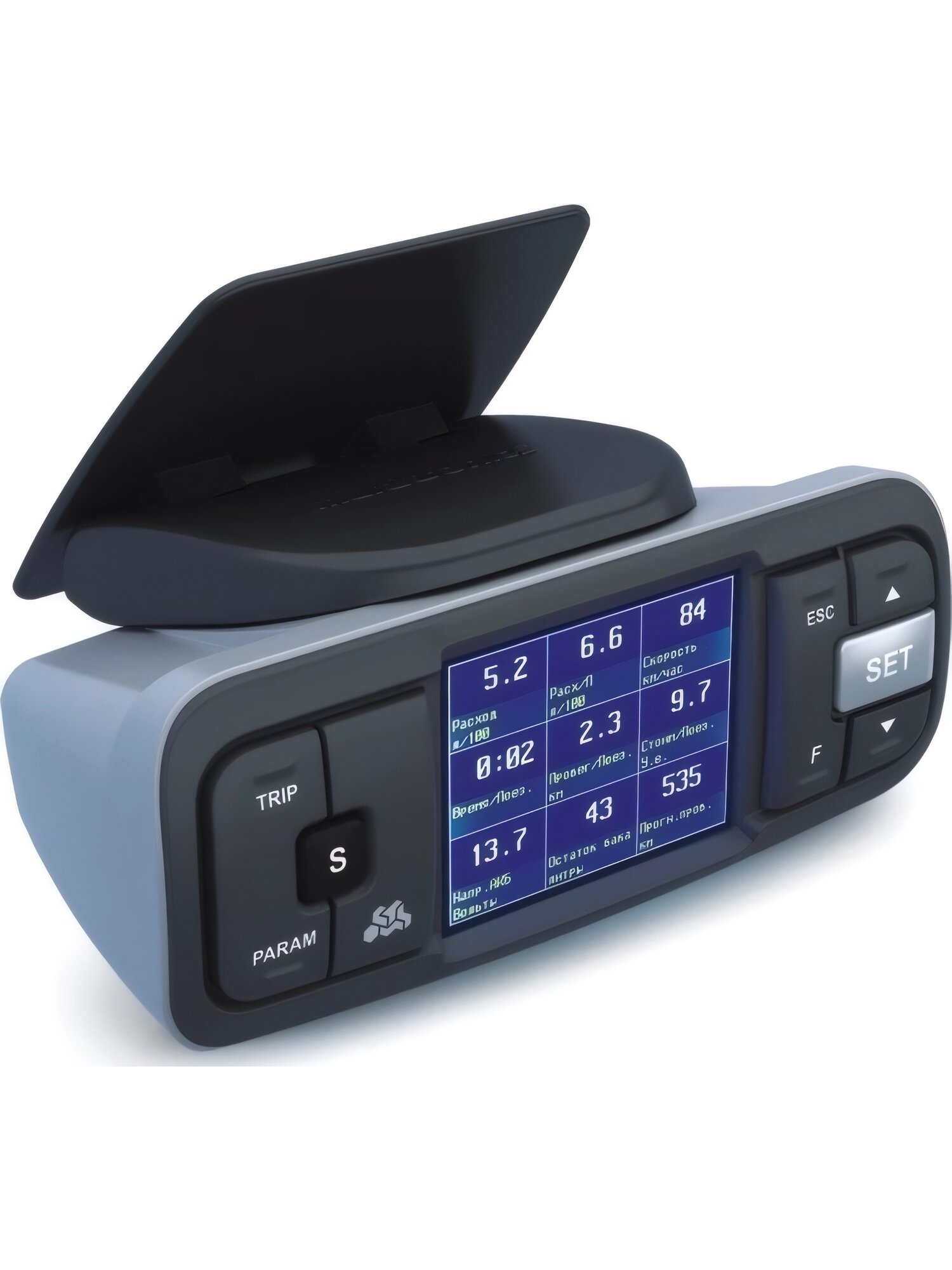 Бортовой компьютер Multitronics VC760 - дисплей 2.4 дюйма, голосовой синтезатор речи, крепление на лобовое стекло, поддержка всех современных и оригинальных протоколов диагностики