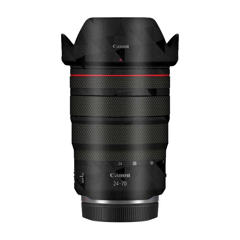 Наклейка для объектива Canon RF24-70mm f/2.8 - геометрический черный узор для объектива камеры