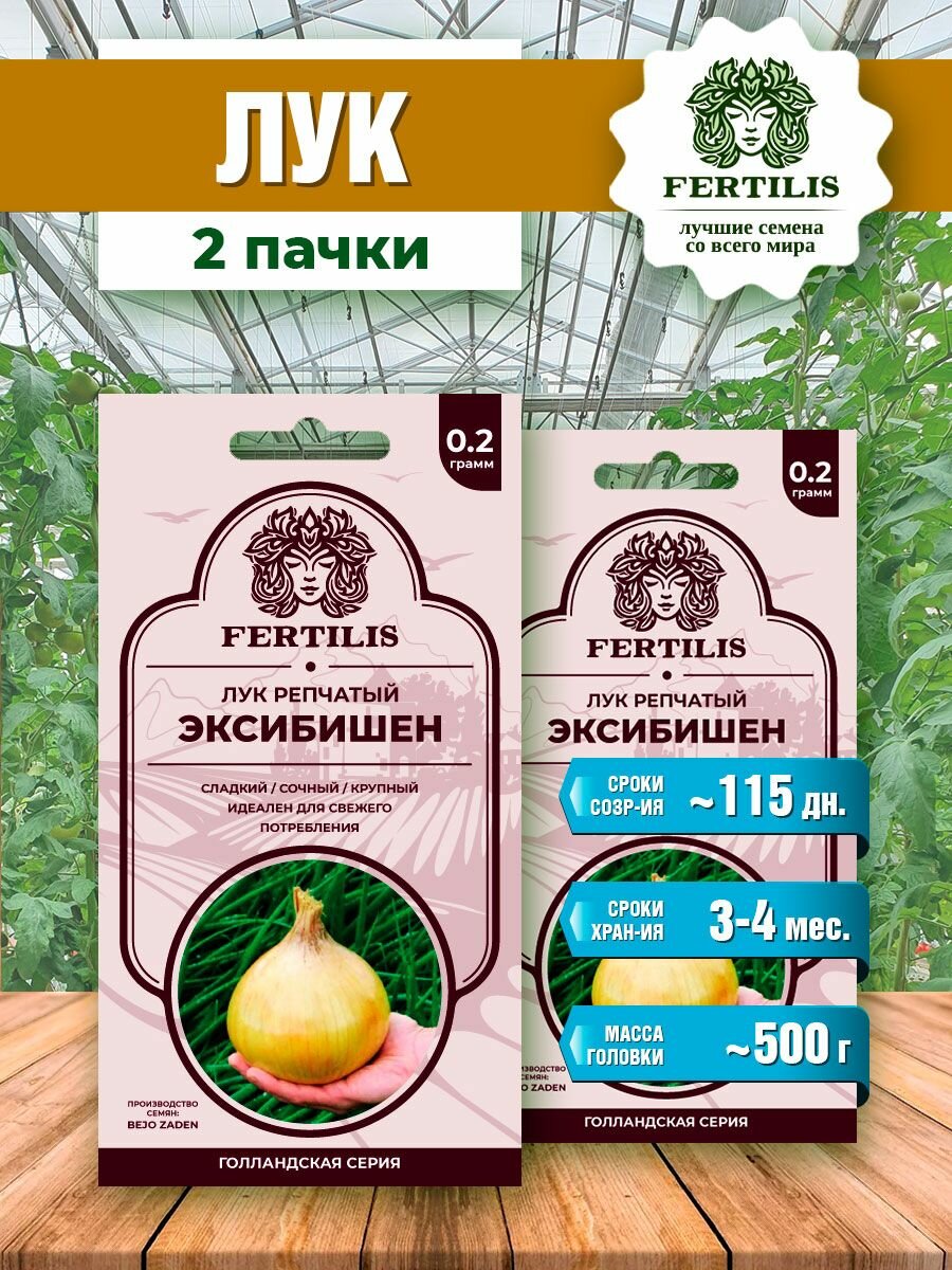 Семена репчатого лука Эксибишен от компании Fertilis (2 пачки)