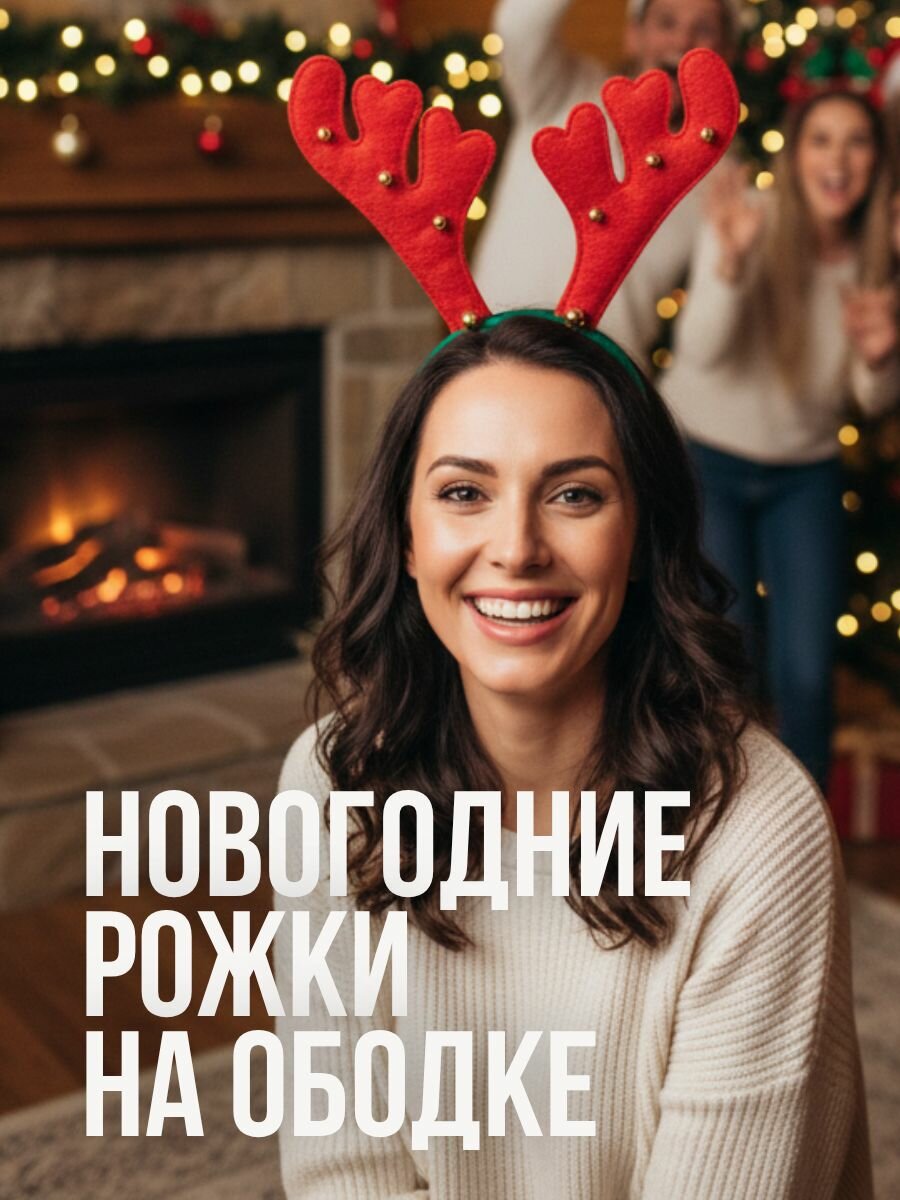 Ободок новогодний Рожки