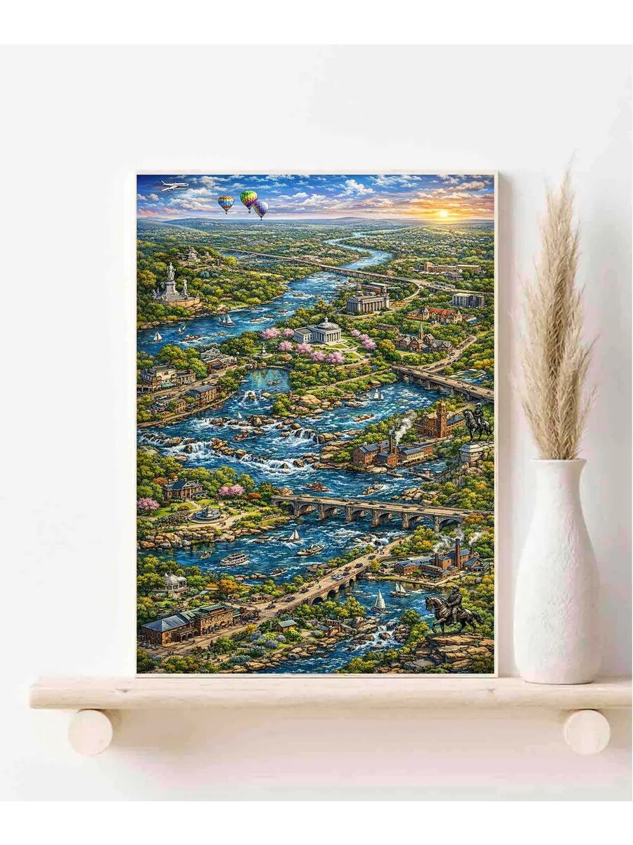 Ричмонд, США, Fantasy Map, Карта, Плакат 30x42см