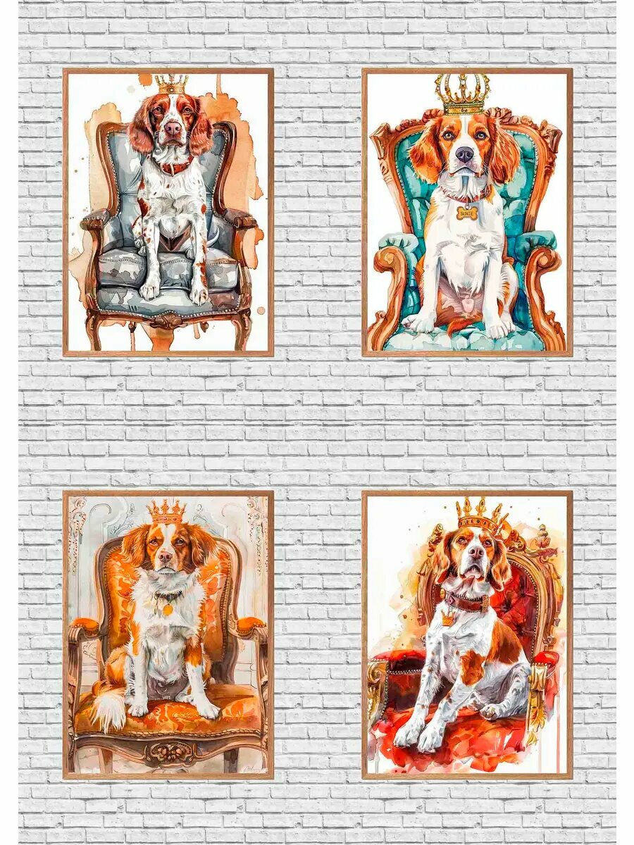 Британская собака, король Англии, 4 Плаката, 30x21см