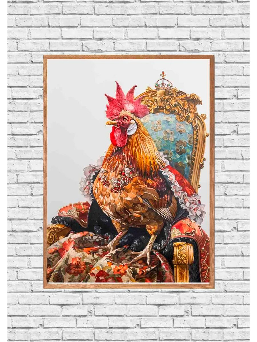Птица-петух, королева Англии 2, Плакат 30x42см