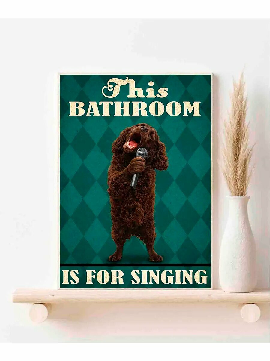 Бойкин-спаниель, This Bathroom is For Singing, Плакат 30x42