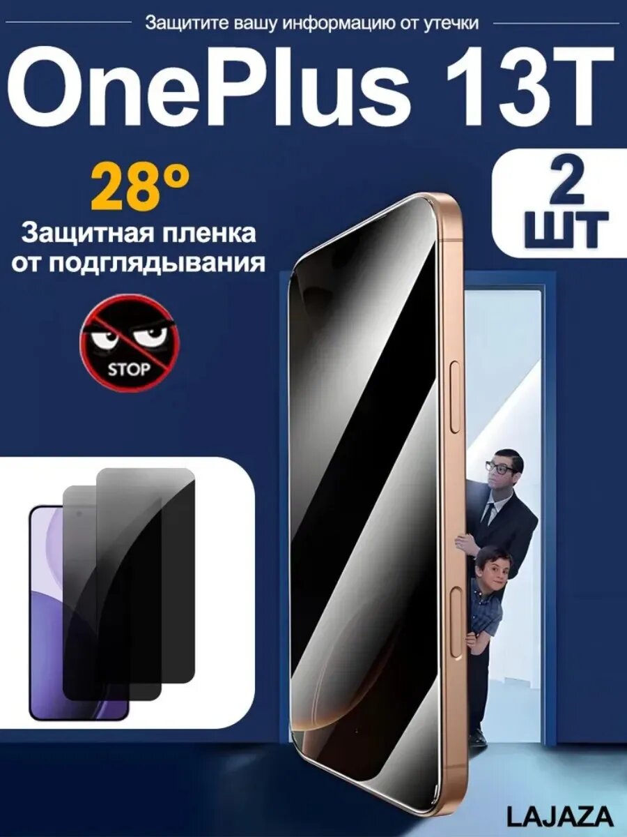 2 шт. антишпион стекло для OnePlus 13T - 30° защита, высокое содержание глинозема, комфорт в руке