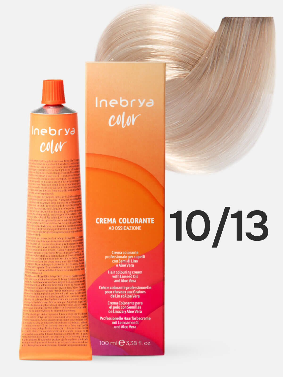 Крем - краска для волос профессиональная Inebrya Color Professional 10/13 Светлый блонд Пепельно-золотистый, 100 мл