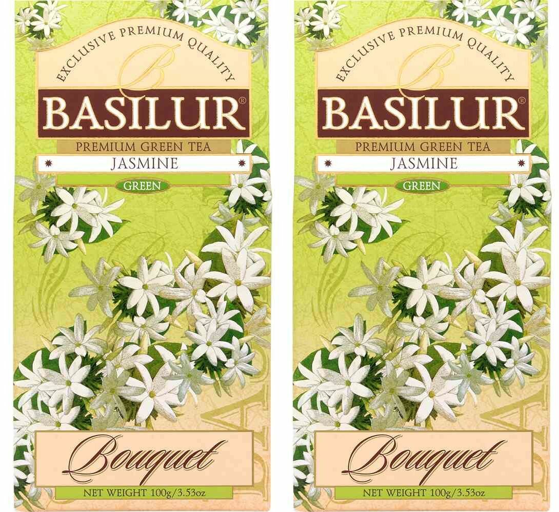 Basilur Чай листовой Букет Жасмин зелёный, 25 пак. 1,5 г, 2 шт