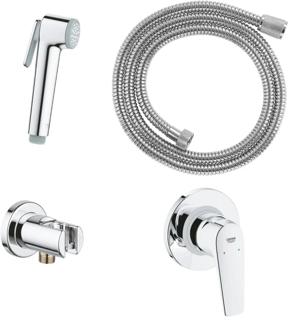Гигиенический душ Grohe BauFlow 29328000 со смесителем, С внутренней частью, хром