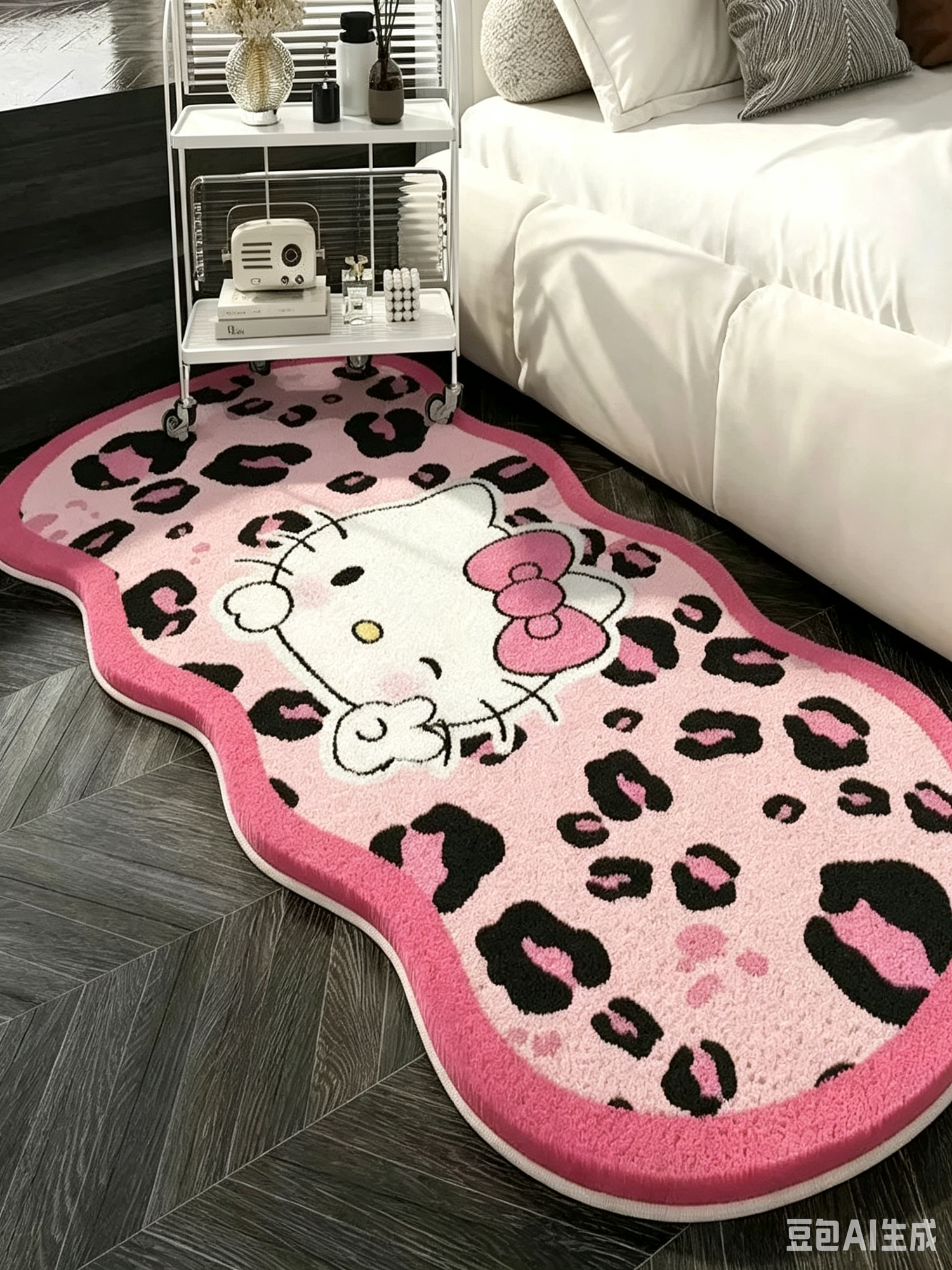 Одеяло Miniso Hello Kitty, 40х120 см, прикроватный коврик из искусственного кашемира, розовый