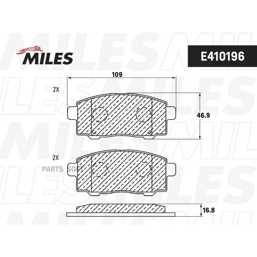 E410196 MILES Колодки тормозные задние дисковые MILES E410196 | цена за 1 шт