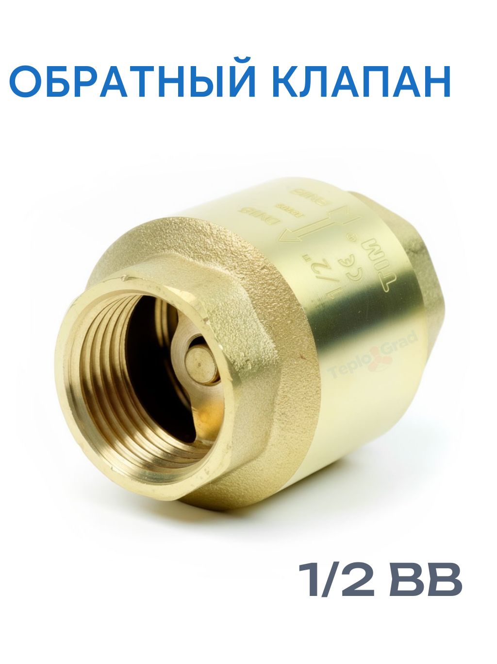Обратный клапан TIM ВВ 1/2 с латунным штоком