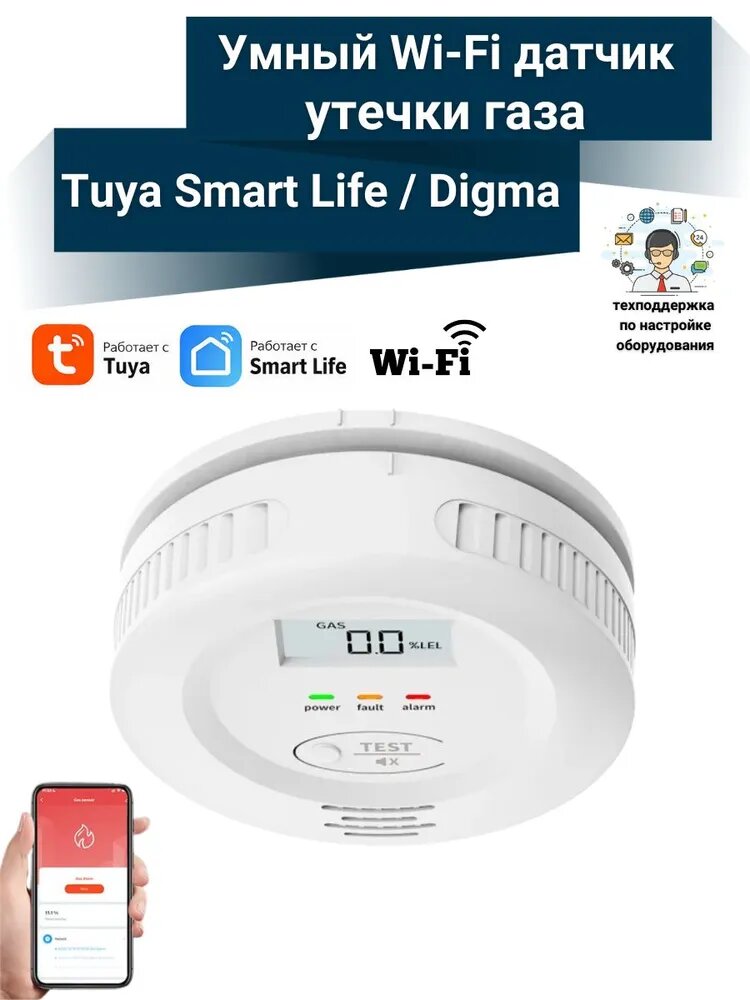 Умный WiFi датчик утечки газа с дистанционным управлением