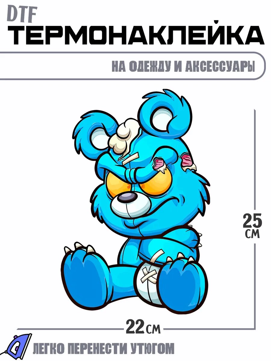 Термонаклейка злой мишка teddy