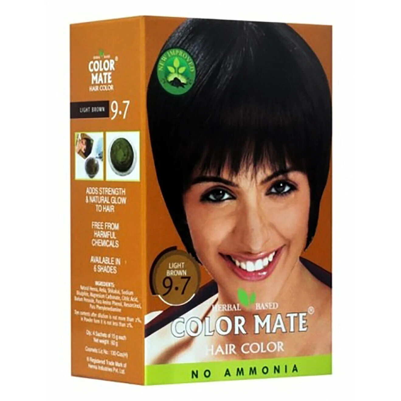 Color Mate Краска для волос, Цвет Светло-Коричневый Тон 9.7, Без Аммиака, (5шт. х 15г)