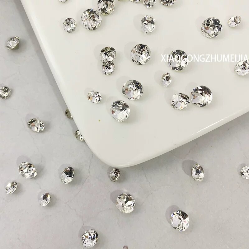 50-штучный набор кристаллических страз разного размера в стиле Swarovski для маникюра, высококачественная имитация