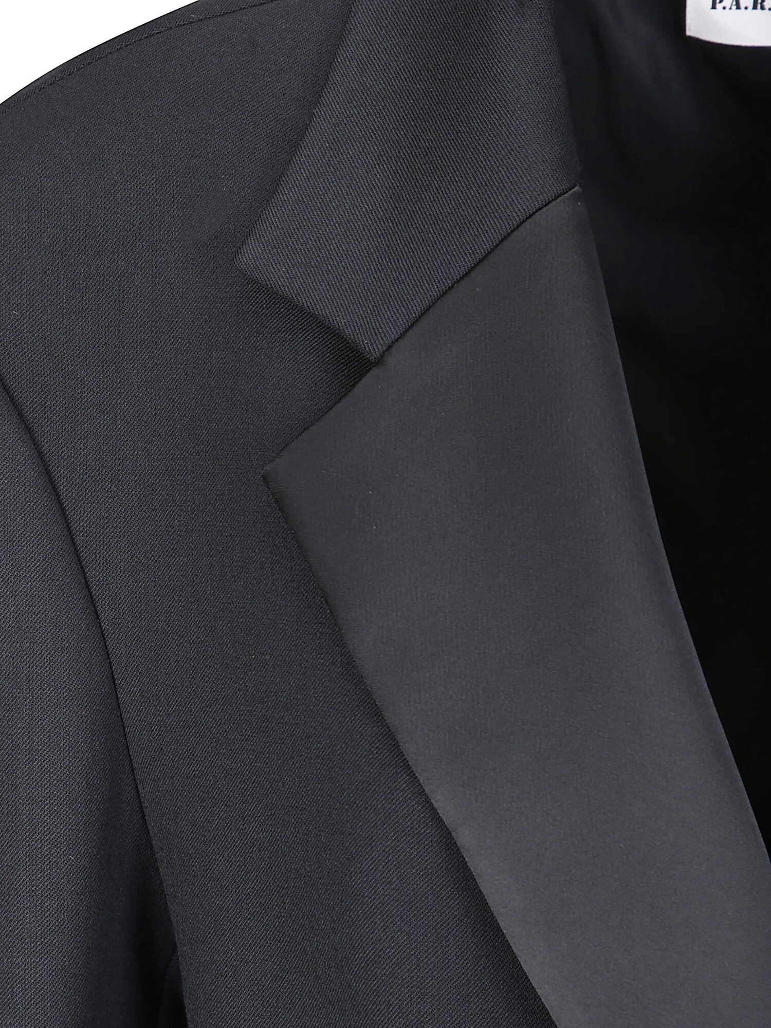 Пиджак P.A.R.O.S.H. Satin-lapel blazer, размер 40, черный — фото 1