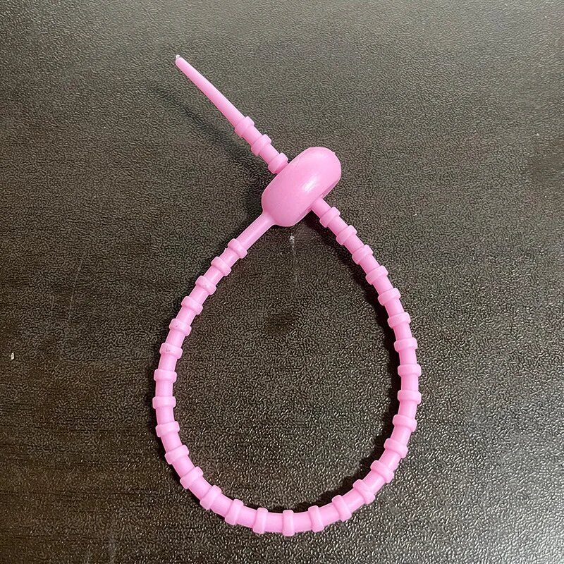 Силиконовая стяжка для пучка кабелей Pink