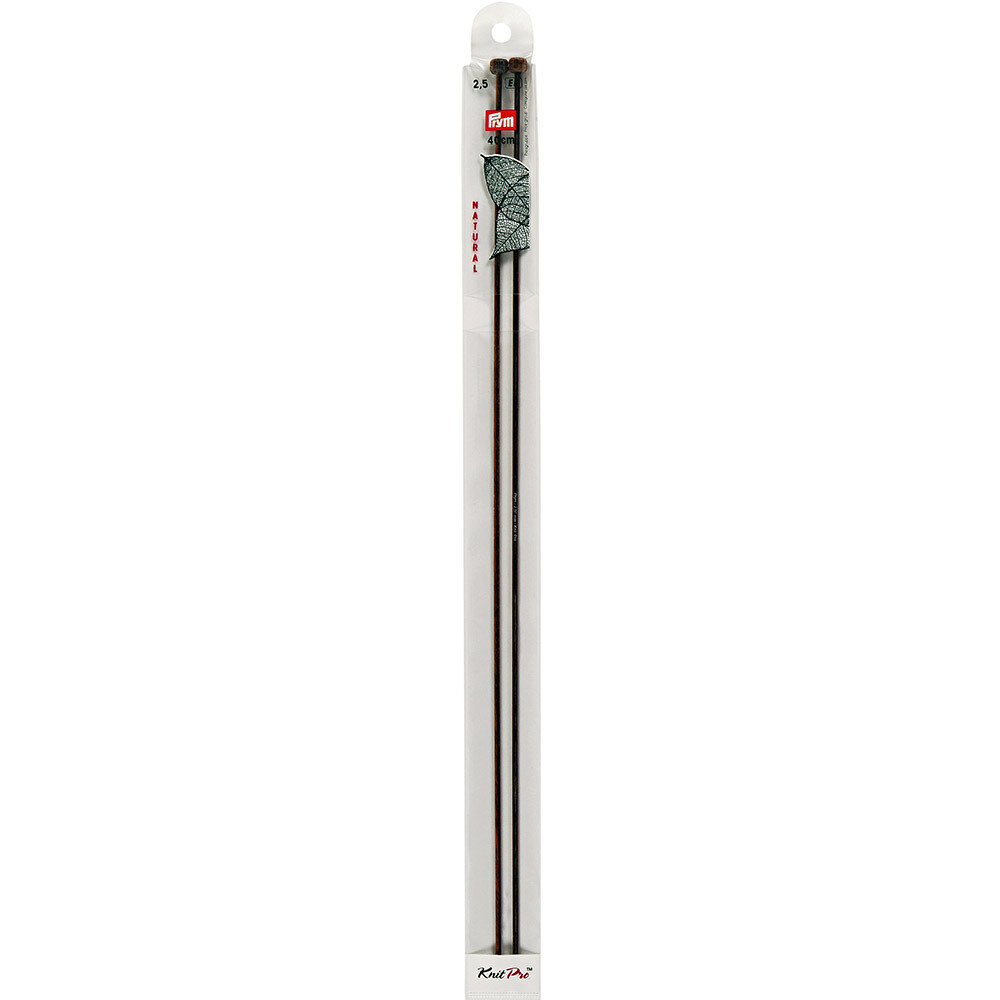 Спицы прямые PRYM 223642 "Natural" береза d 2.5 мм, 40 см с наконечником