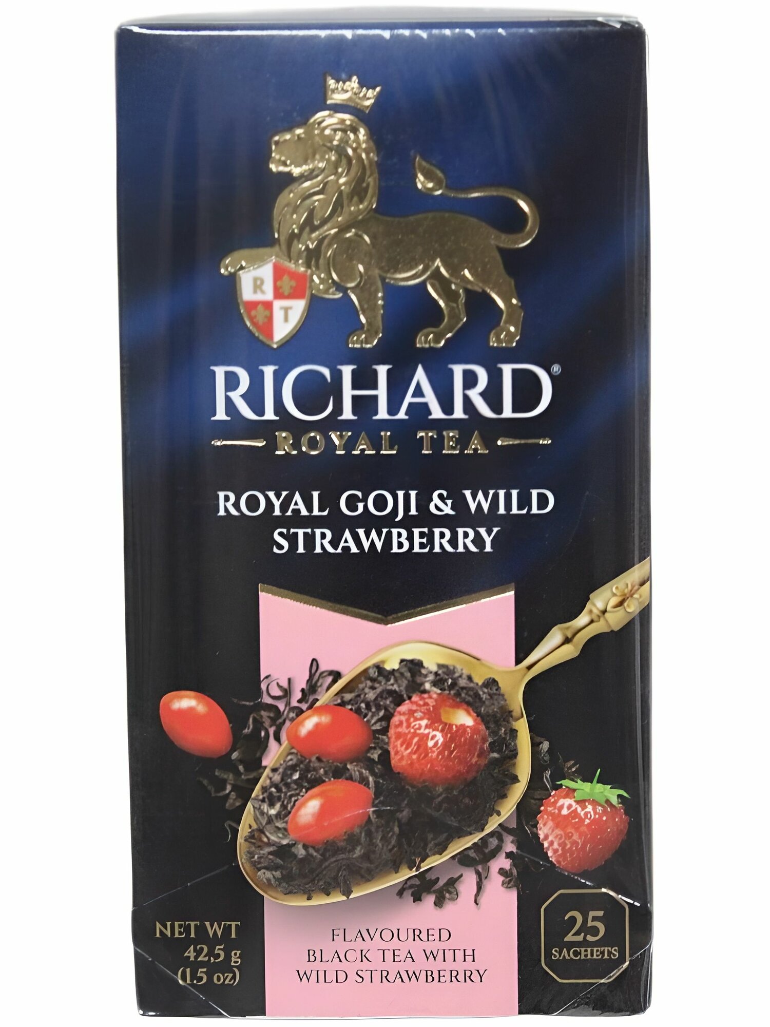 Чай черный Richard Royal Goji & Wild Strawberry с кусочками земляники и ароматом ягод годжи,25 шт.