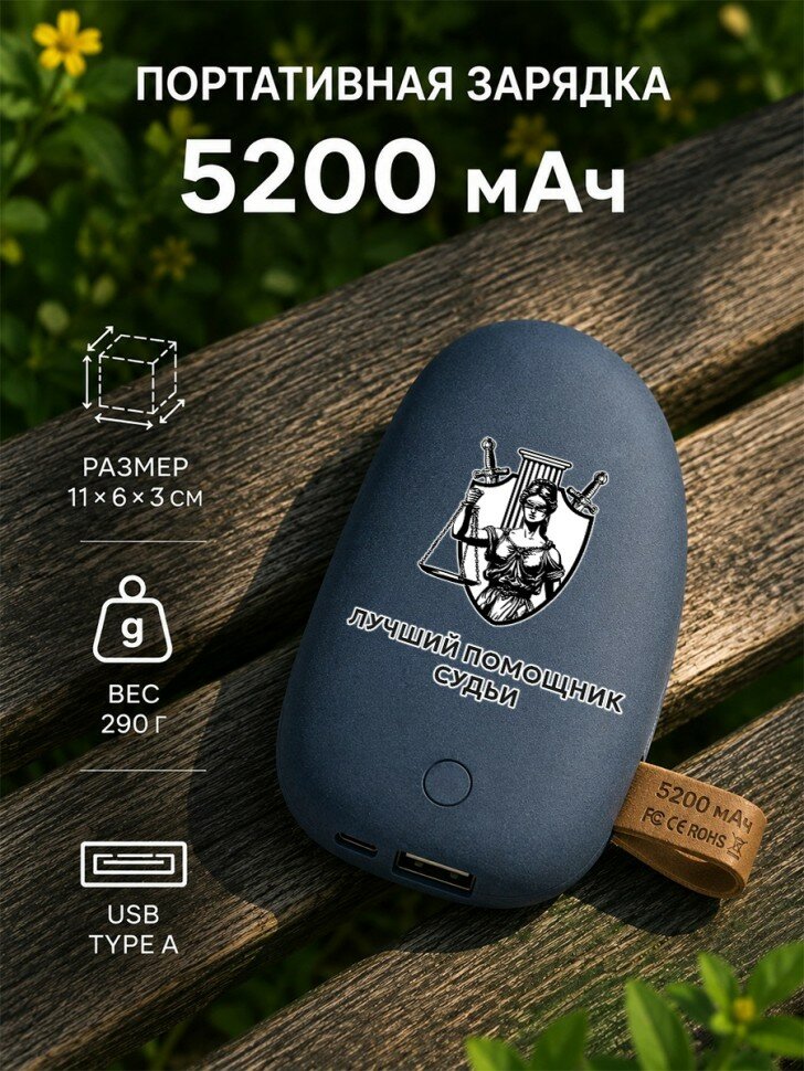 Внешний аккумулятор Pebble 5200 мАч "Лучший помощник судьи"