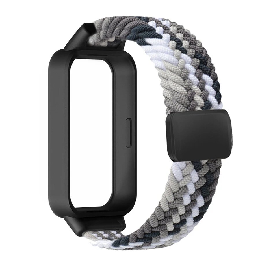 Ремешок для Xiaomi Mi Band 9 Active от ATOPKEY Серый, For Mi Band 9 Active, Colorful Black