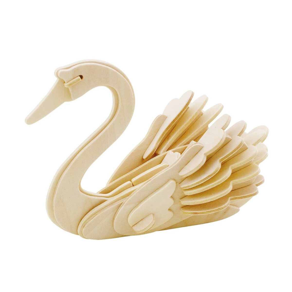 Набор 3D Деревянных Головоломок Образовательная Игрушка Деревянный 3D Лебедь Для Сборки Beige
