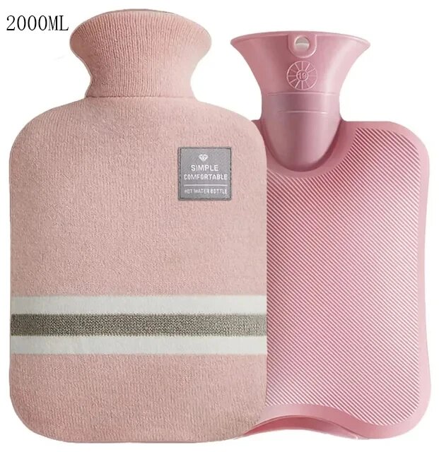 Водяная грелка из ПВХ 1000/2000 мл Розовый, Pink 2000ML