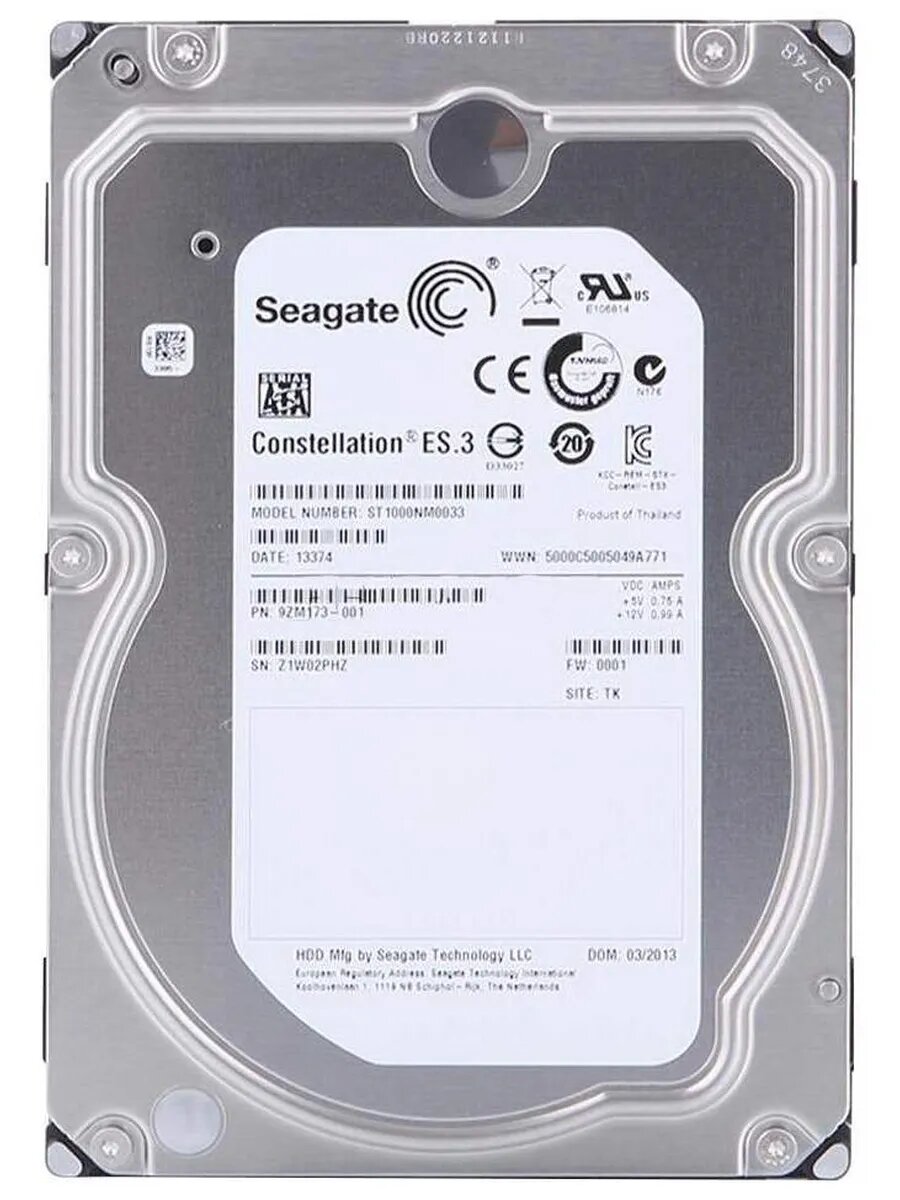 Жесткий диск 1Tb SATA-III Constellation ES.3 (ST1000NM0033)