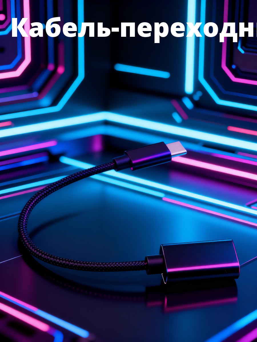 Кабель-Адаптер Type C Мужской На USB Женской Otg Для Синхронизации И Передачи Данных Черный Size 1