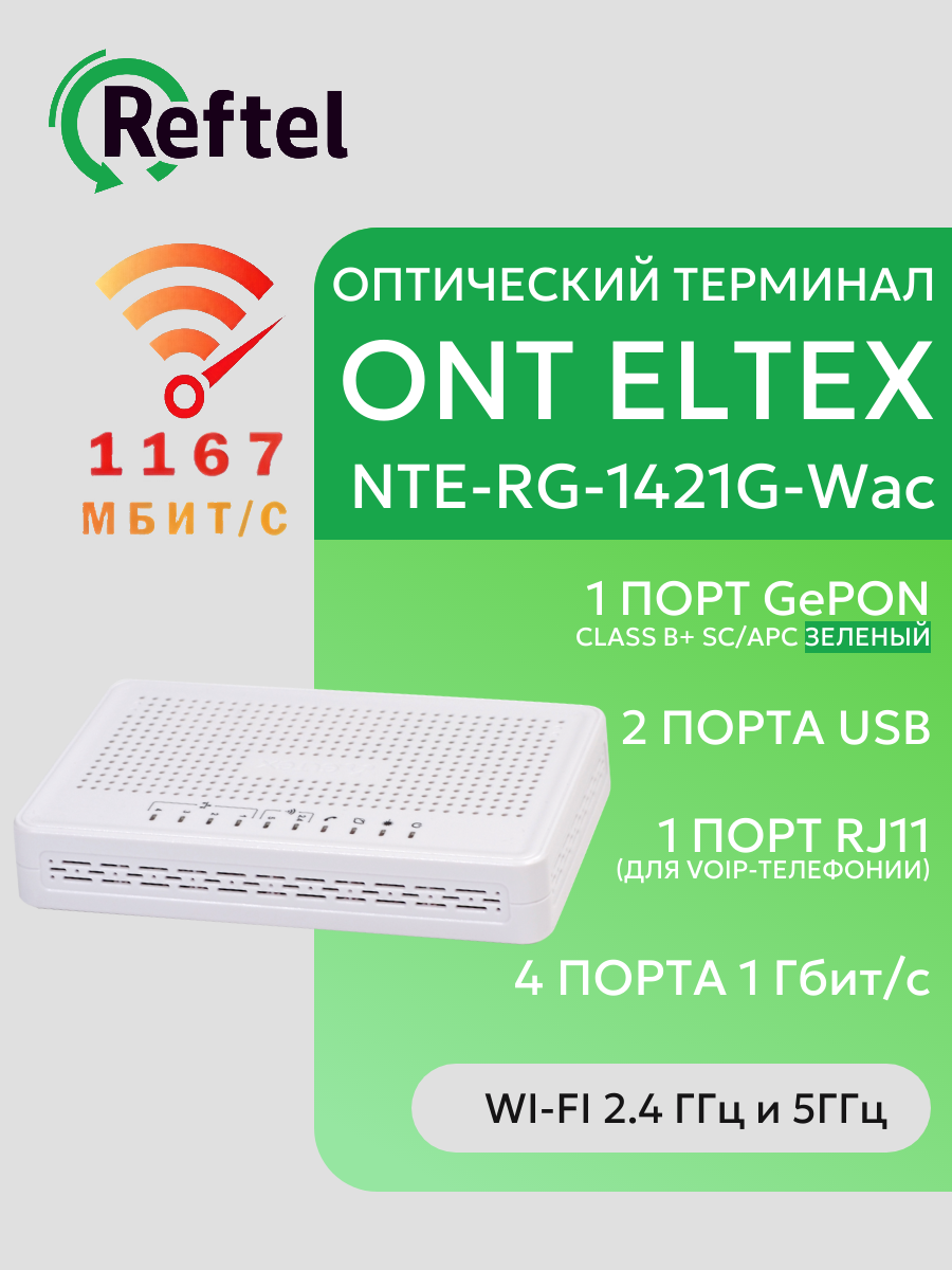 Оптический абонентский TurboGEPON терминал NTE-RG-1421G-Wac