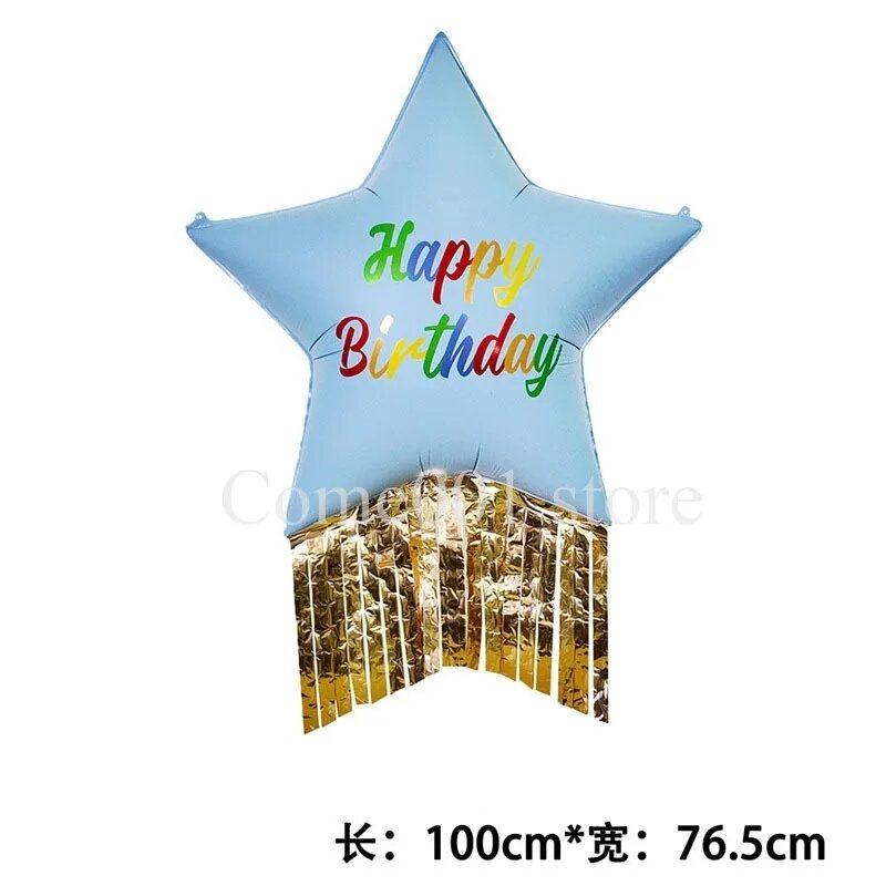 Фольгированные шары звезды Tassel Star Blue