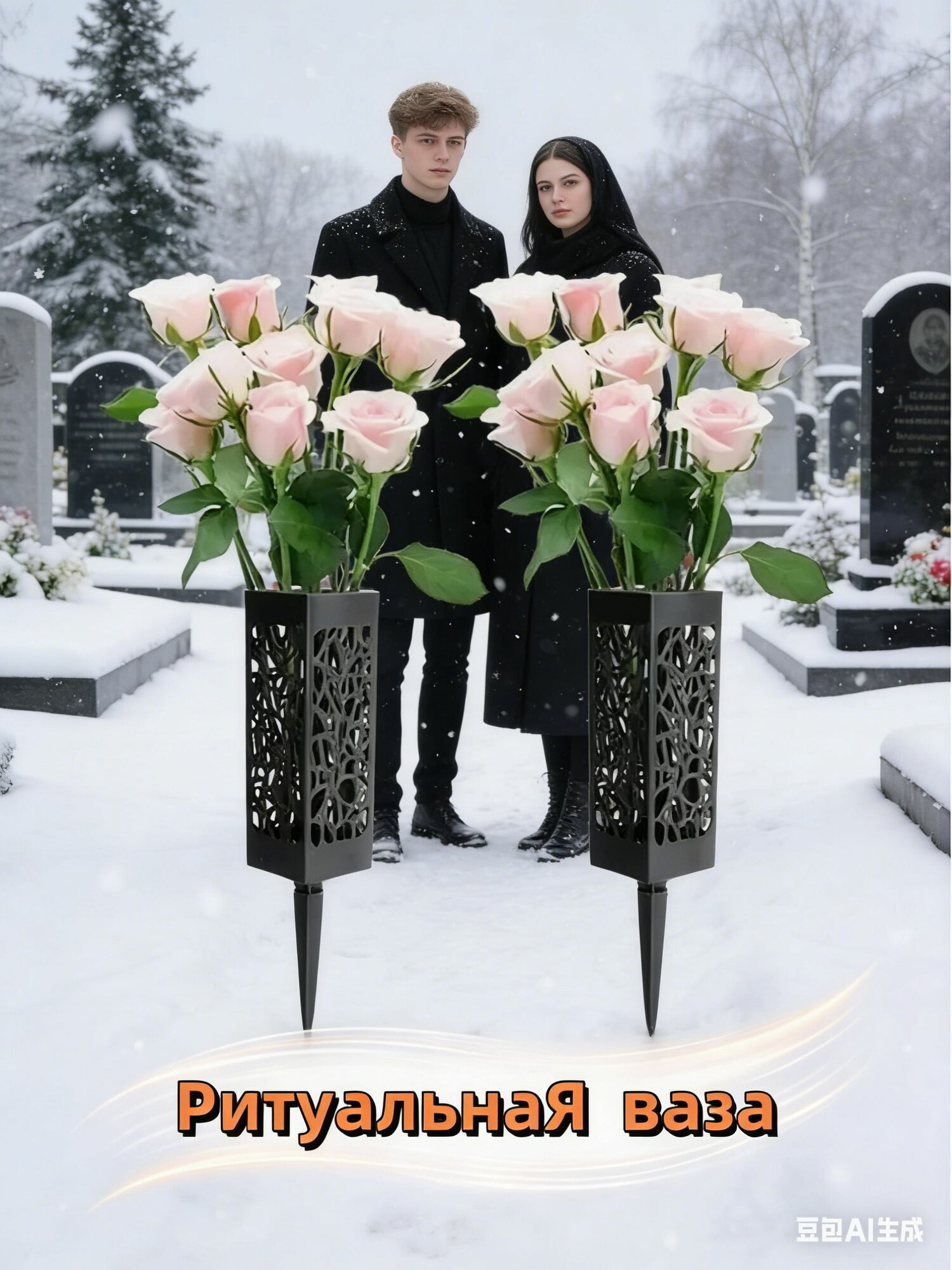 Ажурная ваза для цветов на колышке - Ритуальная ваза оптом новинка1 шт